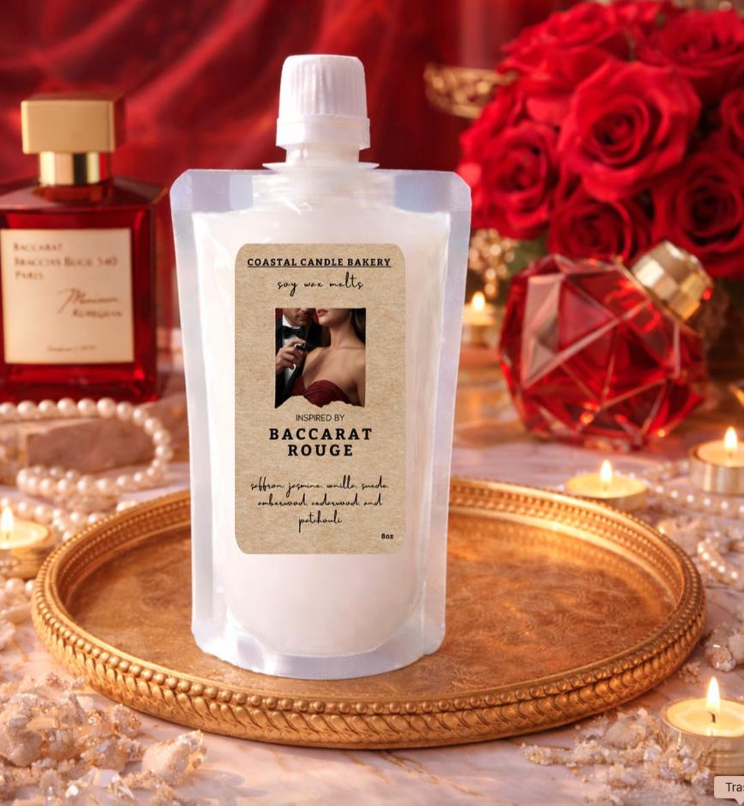 8oz BACCARAT ROUGE Type Squeeze Wax Melt: Saffron, Jasmine, Vanilla Soy ...