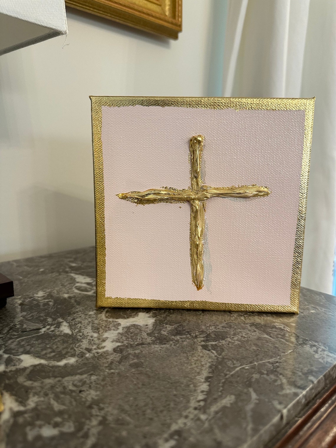 Hand Painted Textured Gold Leaf Cross | Christian Gifts - Etsy
