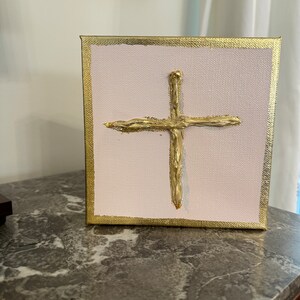 Hand Painted Textured Gold Leaf Cross | Christian Gifts - Etsy