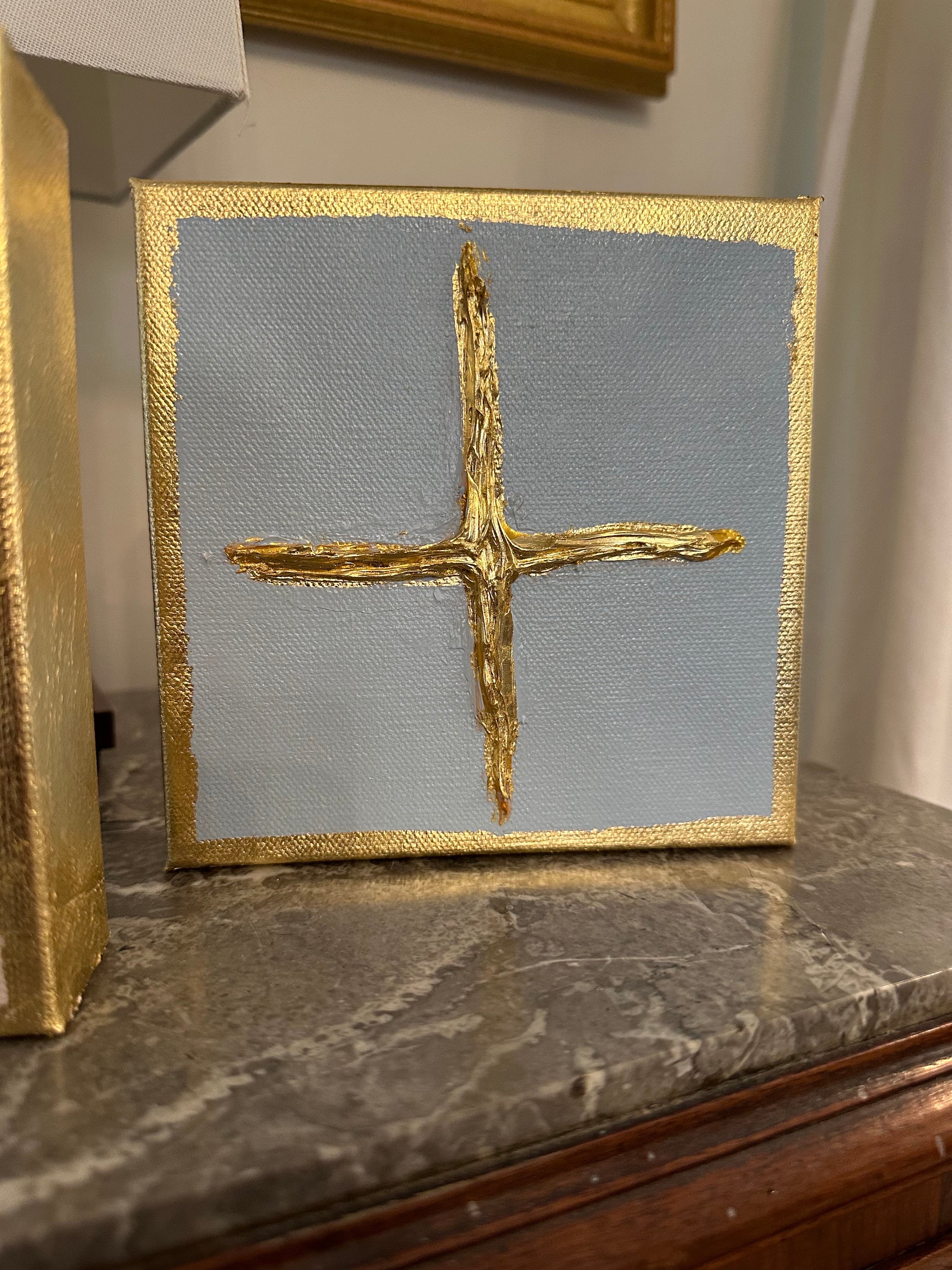 Hand Painted Textured Gold Leaf Cross | Christian Gifts - Etsy