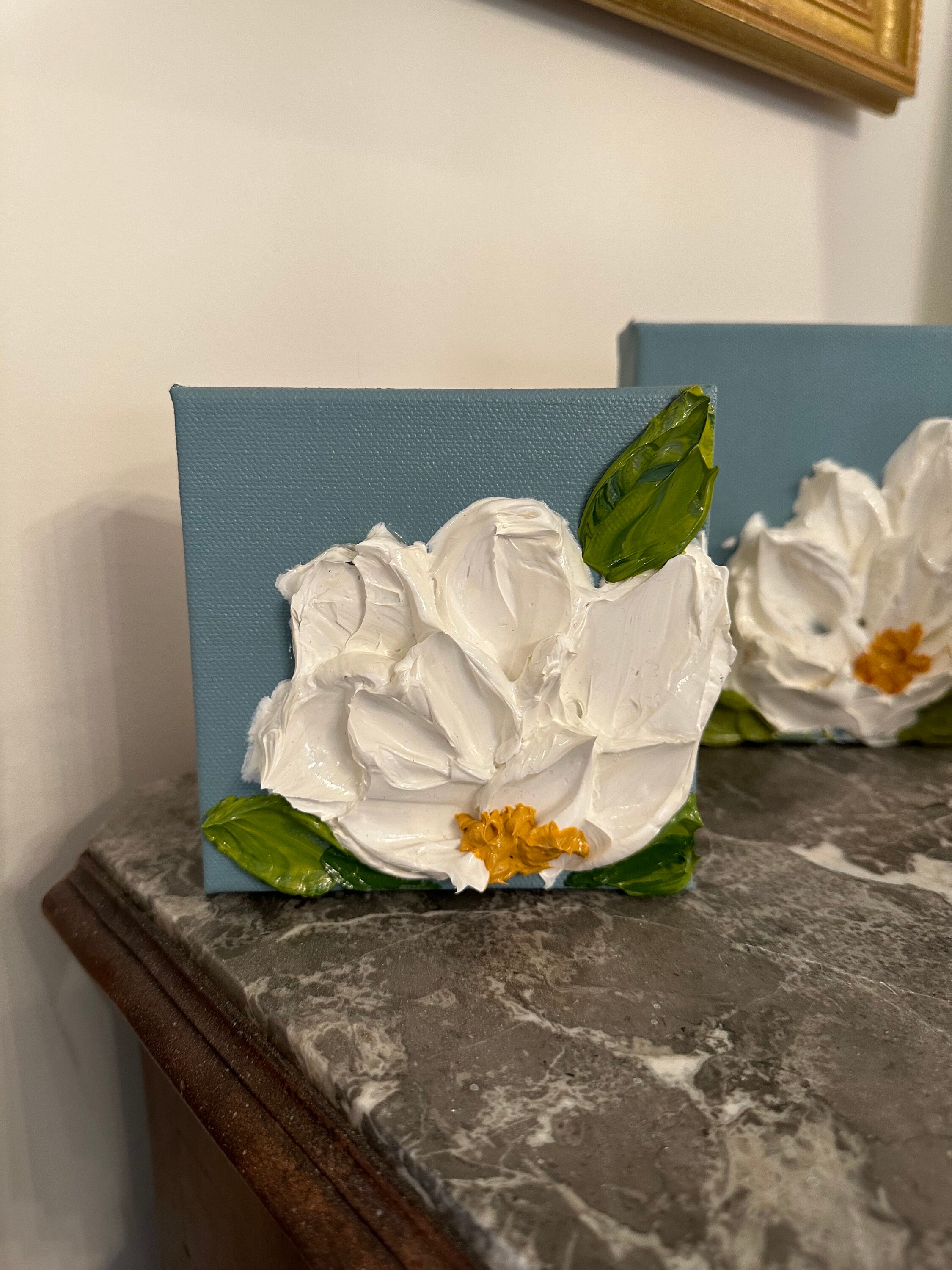 Hand Painted Magnolia Textured Painted Canvas Textured Floral Mothers ...
