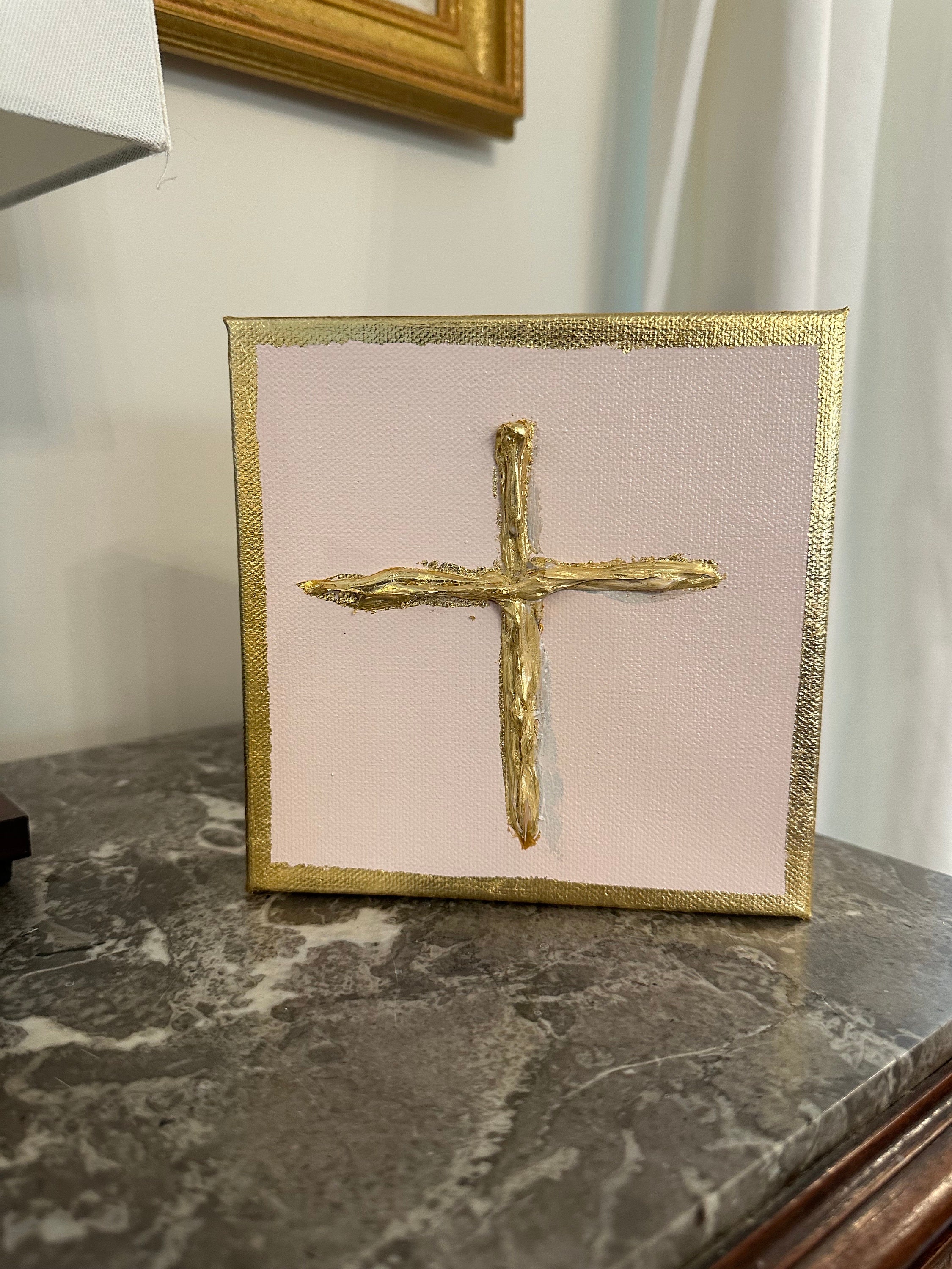 Hand Painted Textured Gold Leaf Cross Christian Gifts - Etsy