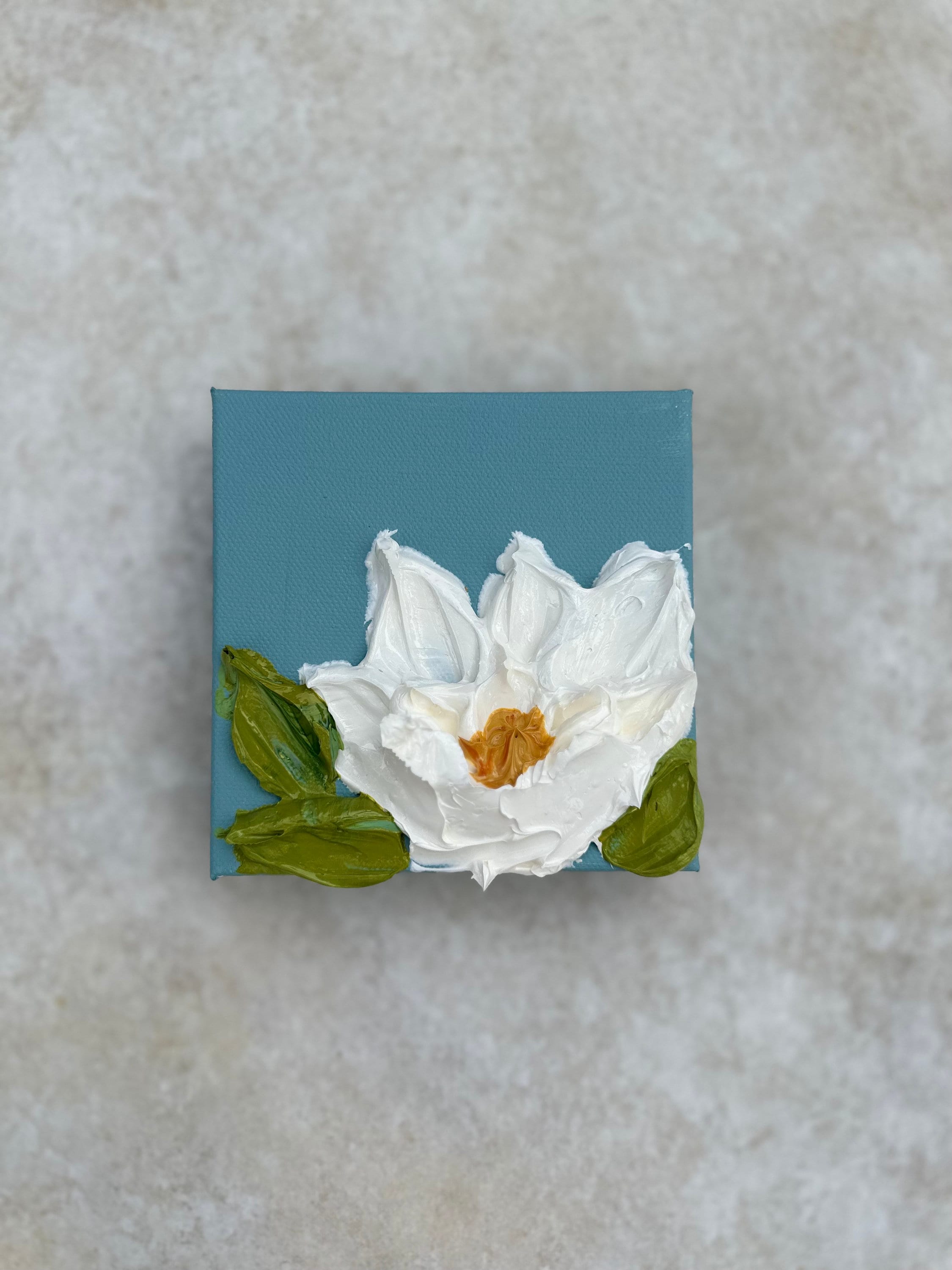Hand Painted Magnolia Textured Painted Canvas Textured Floral Mothers ...
