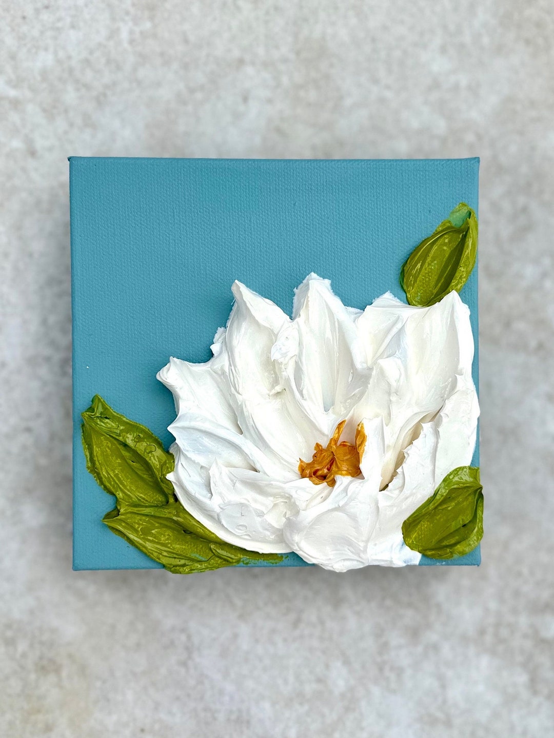 Hand Painted Magnolia Textured Painted Canvas Textured Floral Mothers ...