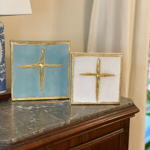 Hand Painted Textured Gold Leaf Cross | Christian Gifts - Etsy