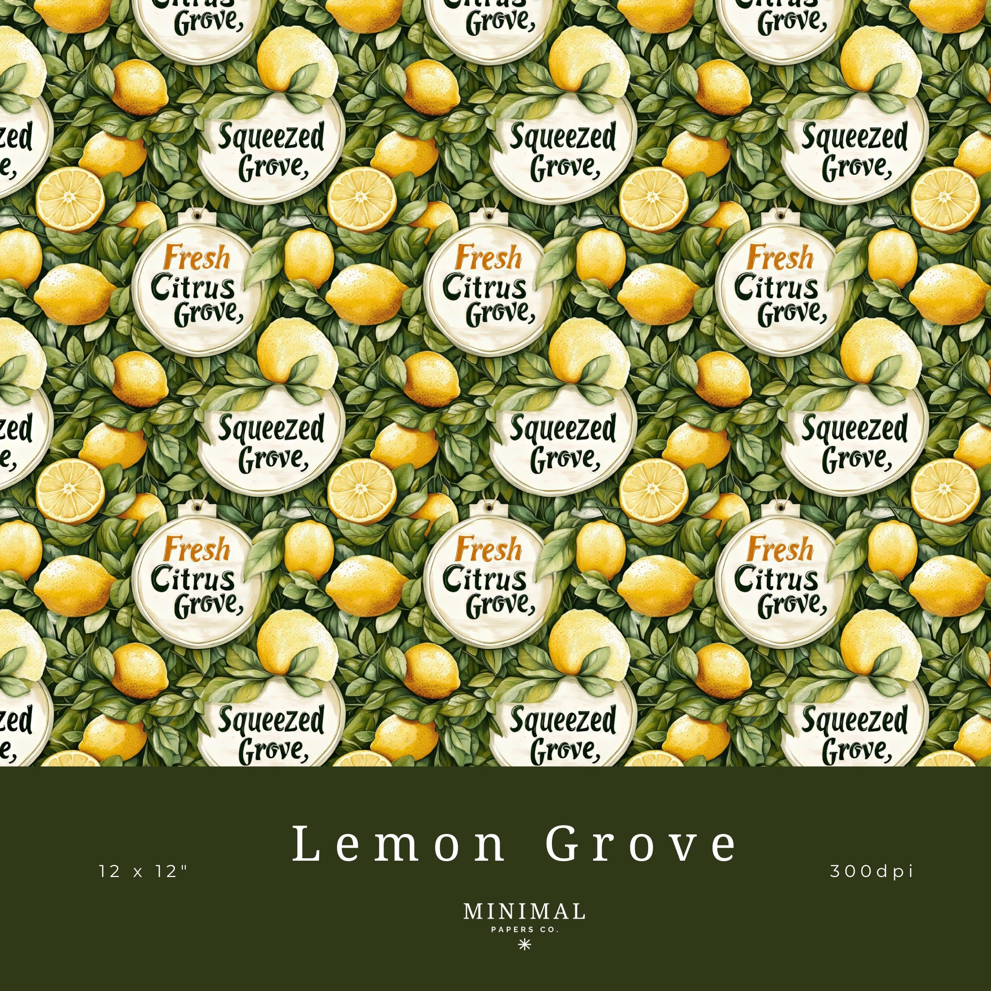 Lemon Pattern Digital Paper Background Pack | Citrus | Lemon Junk ...
