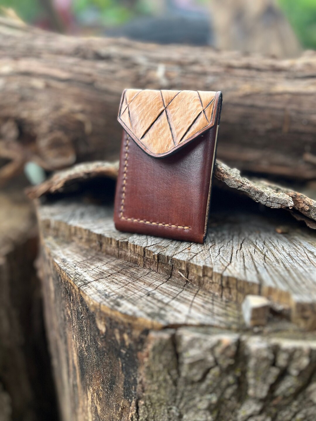 Hand Tooled Vertical Flip Minimalist Wallet - Etsy