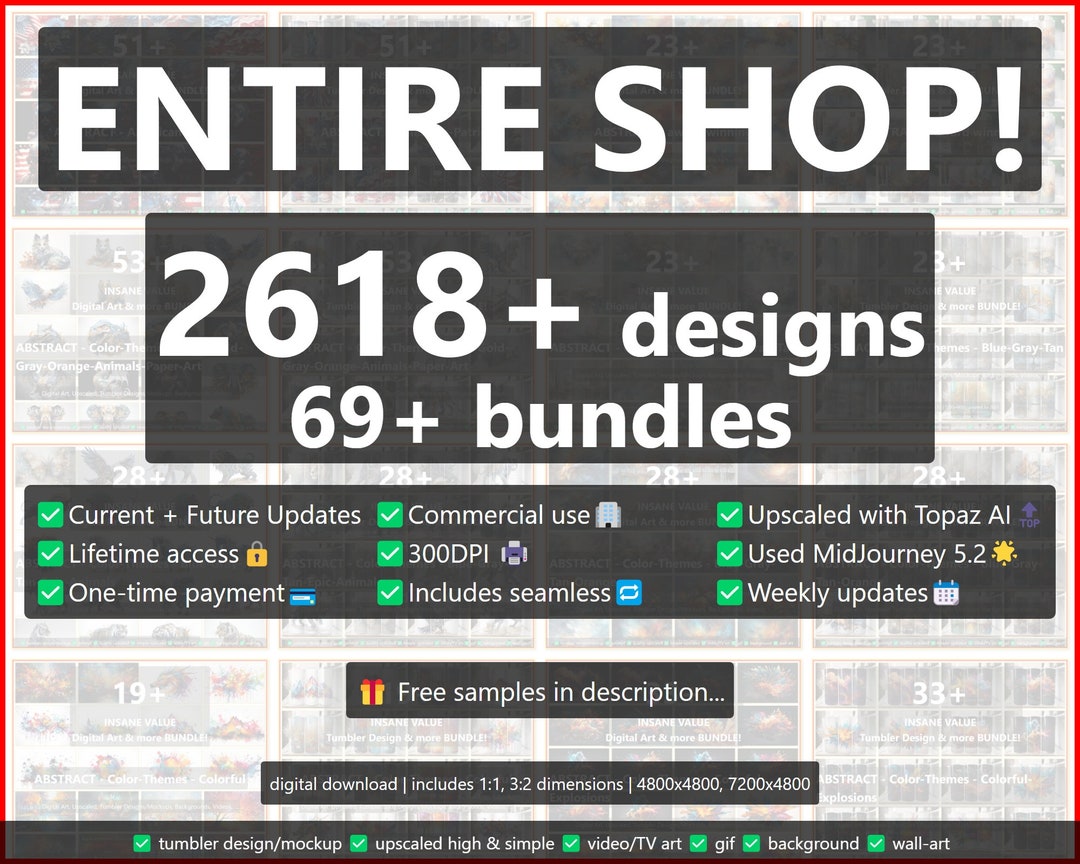 Whole Shop Bundle COMPLETE PACK All Current & Future - Etsy