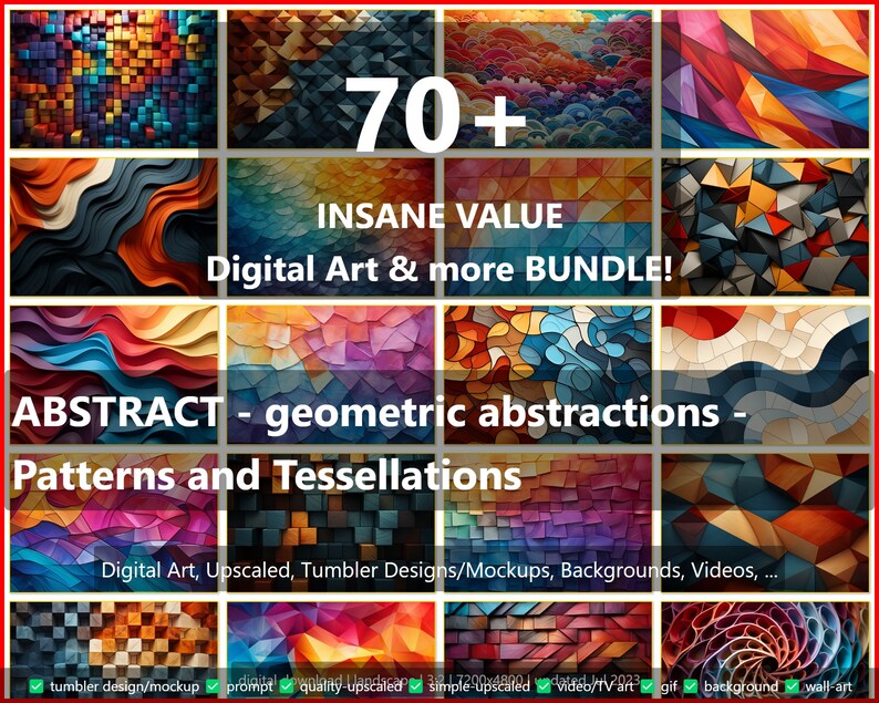 Abstract: Geometric Abstractions Patterns and Tessellations Digital ...