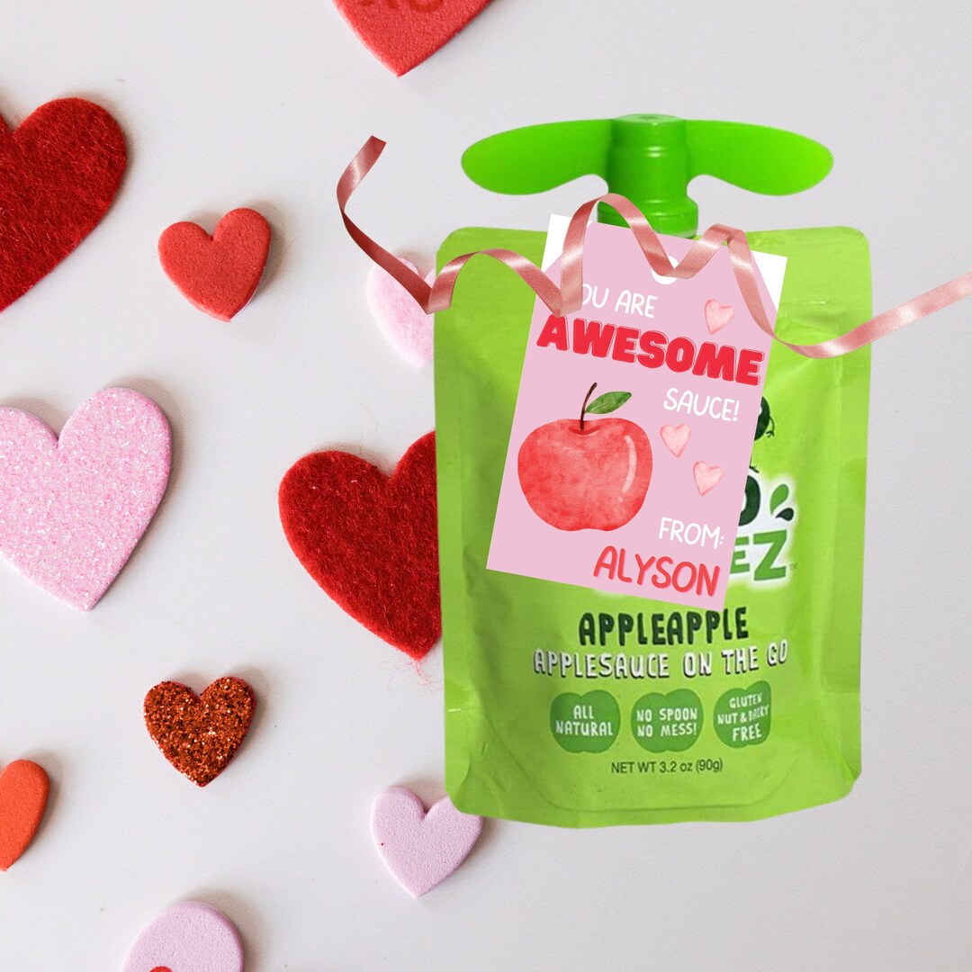 Applesauce Valentines You're Awesomesauce Applesauce Tag Classroom ...