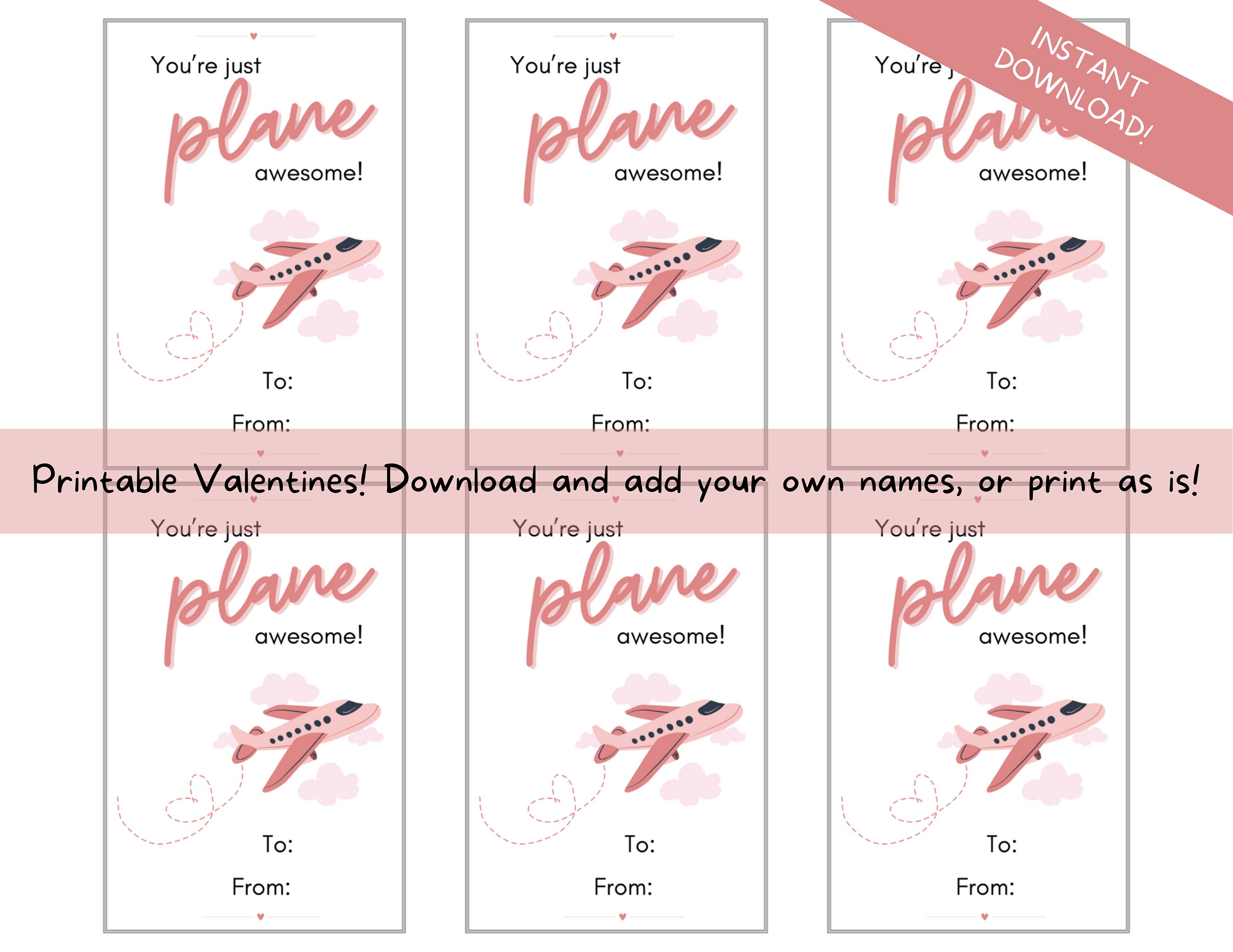 EDITABLE Plane Valentine Cards | Plane Valentines, School Valentine ...