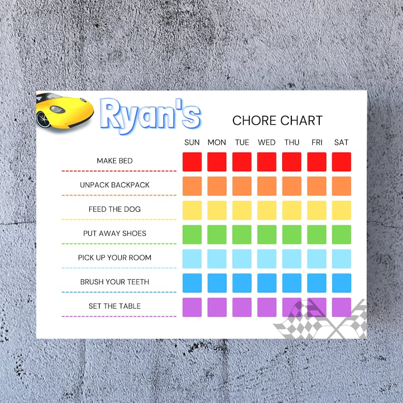 EDITABLE Chore Chart for Kids | Daily Checklist Canva | Chore Chart ...