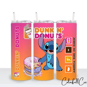 Stitch Dunkin D Tumbler Design 20oz/30oz Skinny Tumbler Wrap Design PNG ...