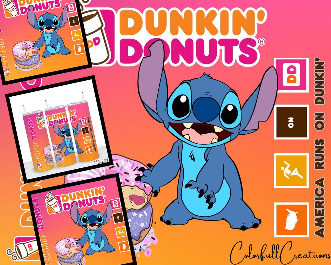 Stitch Dunkin D Tumbler Design 20oz/30oz Skinny Tumbler Wrap Design PNG ...