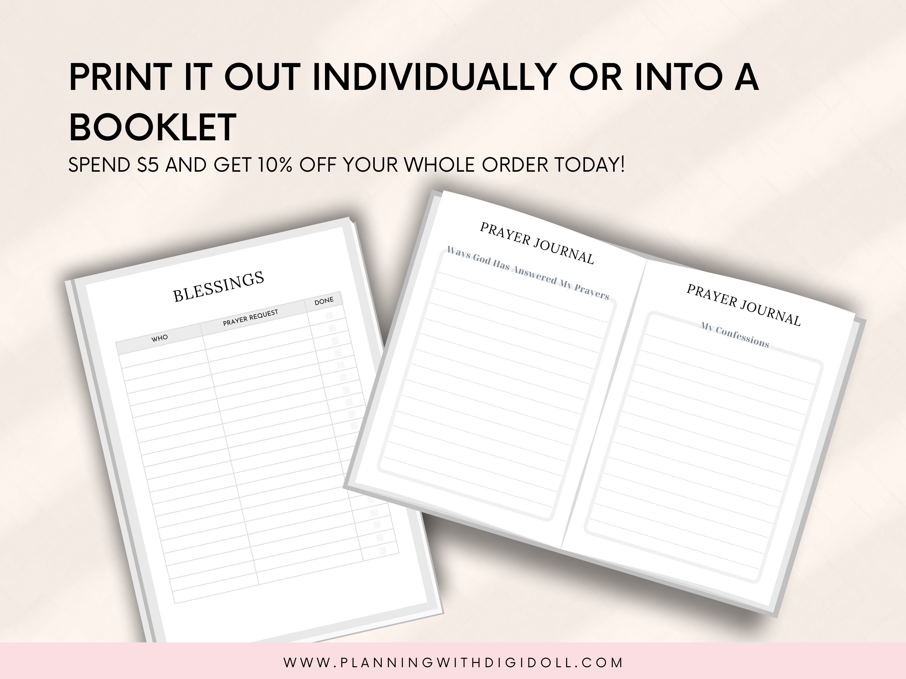 Prayer Journal Printable | Bible Study Guide | Gratitude Journal ...