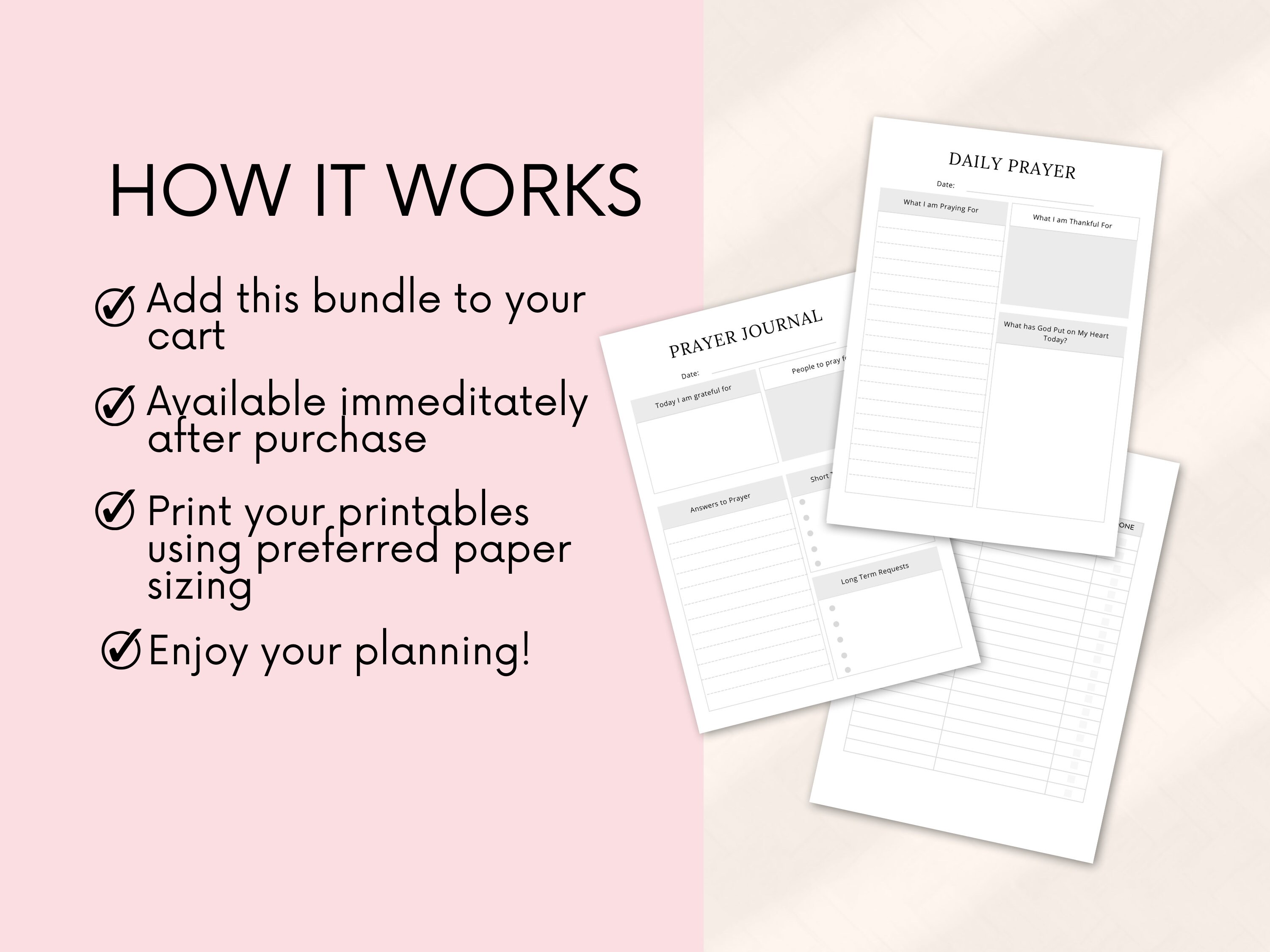 Prayer Journal Printable | Bible Study Guide | Gratitude Journal ...