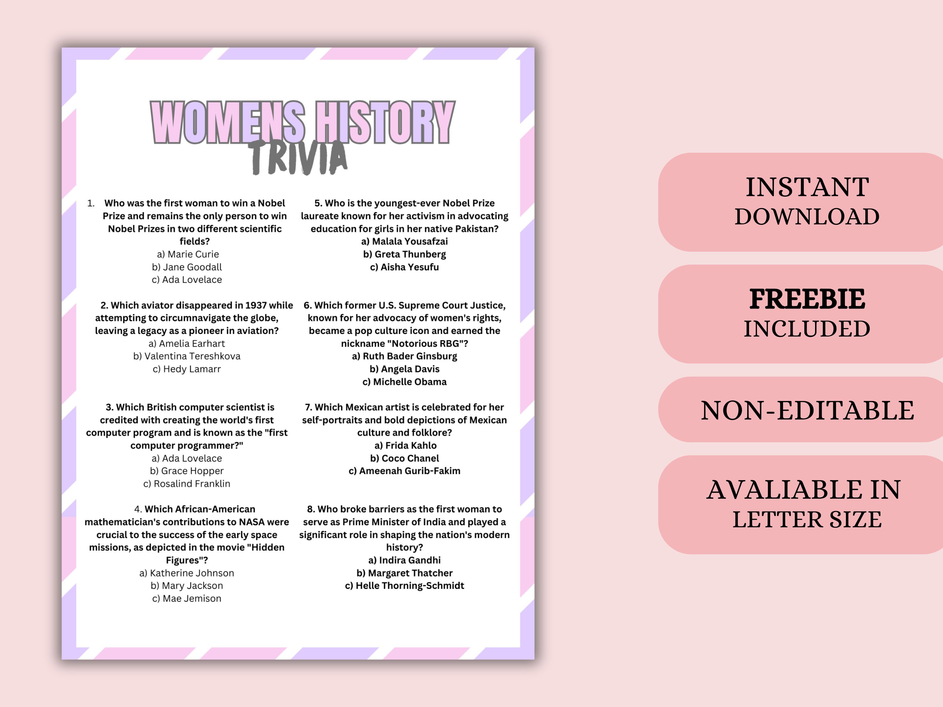 Women's History Month Trivia, Famous Women Trivia, March 8th Trivia ...