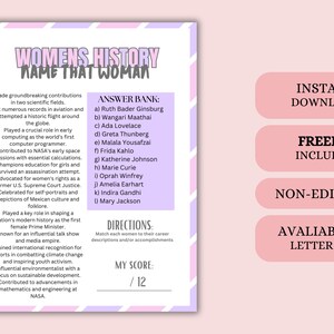 Women's History Month Trivia, Famous Women Trivia, March 8th Trivia ...