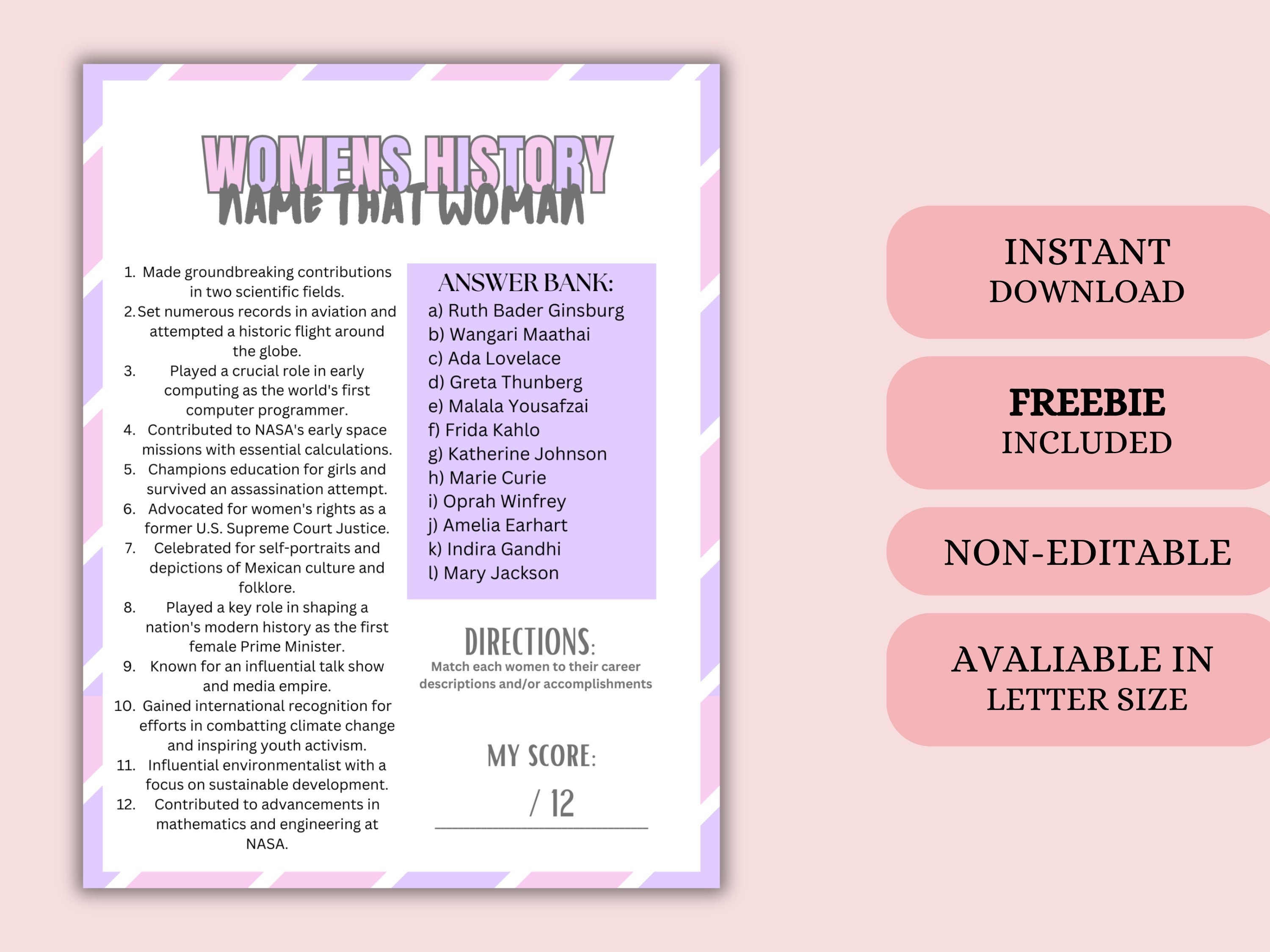 Women's History Month Trivia, Famous Women Trivia, March 8th Trivia ...