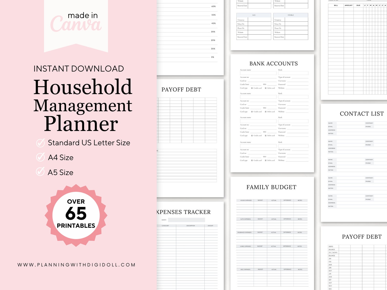 Household Planner Printables, Home Management Binder, Household Binder ...