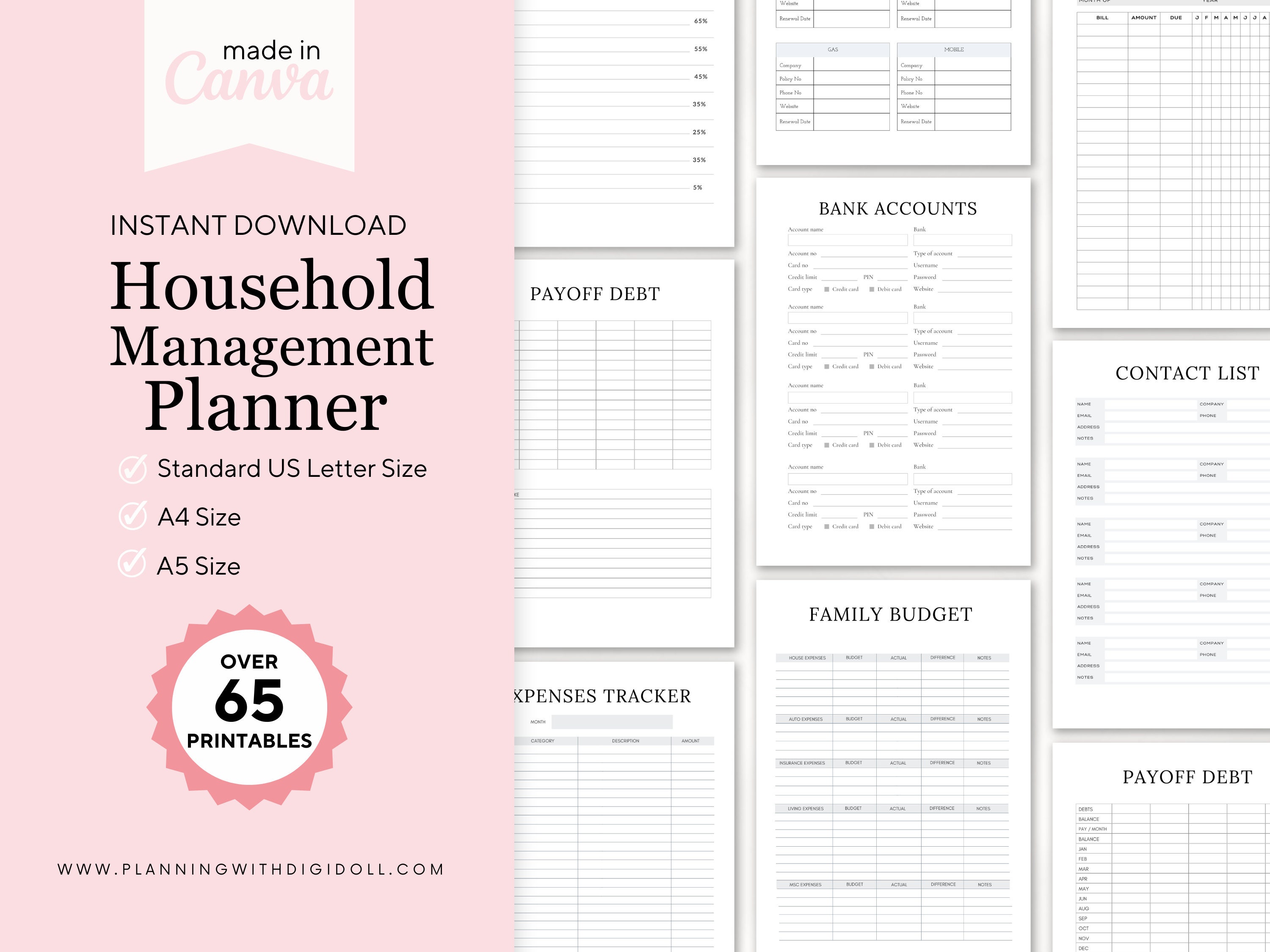 Household Planner Printables, Home Management Binder, Household Binder ...