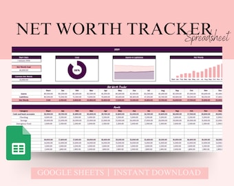Net Worth Tracker Spreadsheet for Google Sheets, Net Worth Calculator ...