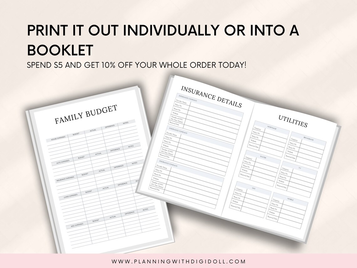 Household Planner Printables, Home Management Binder, Household Binder ...