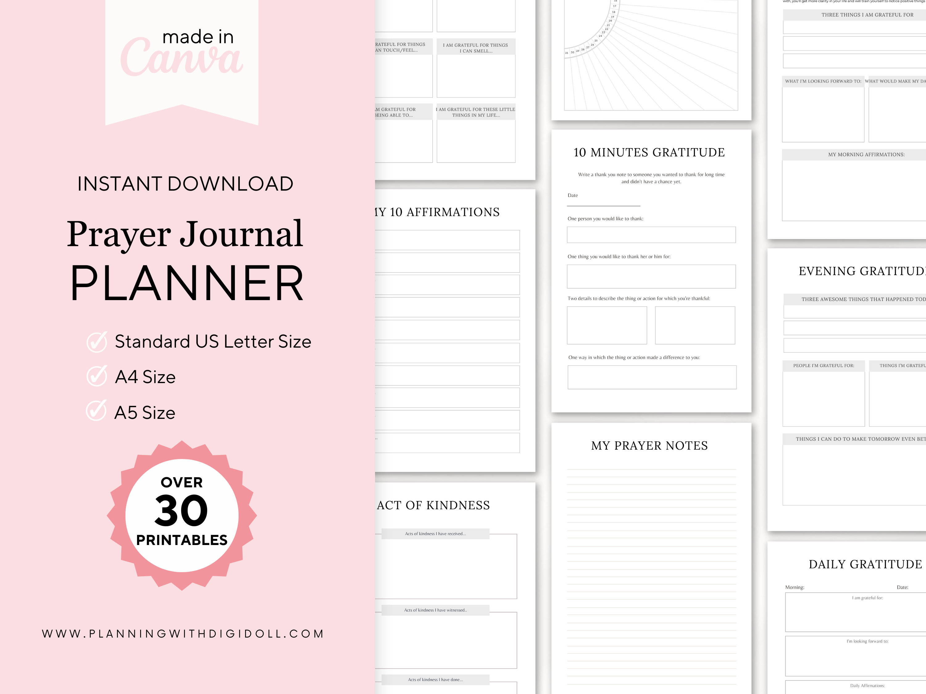 Prayer Journal Printable | Bible Study Guide | Gratitude Journal ...