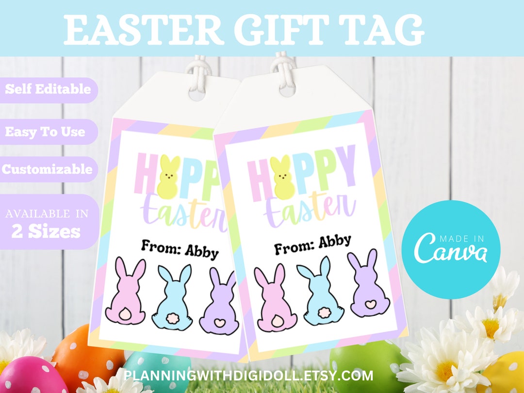 Easter Printable, Kids Easter Basket, Printable Treat Bag Tag, Basket ...