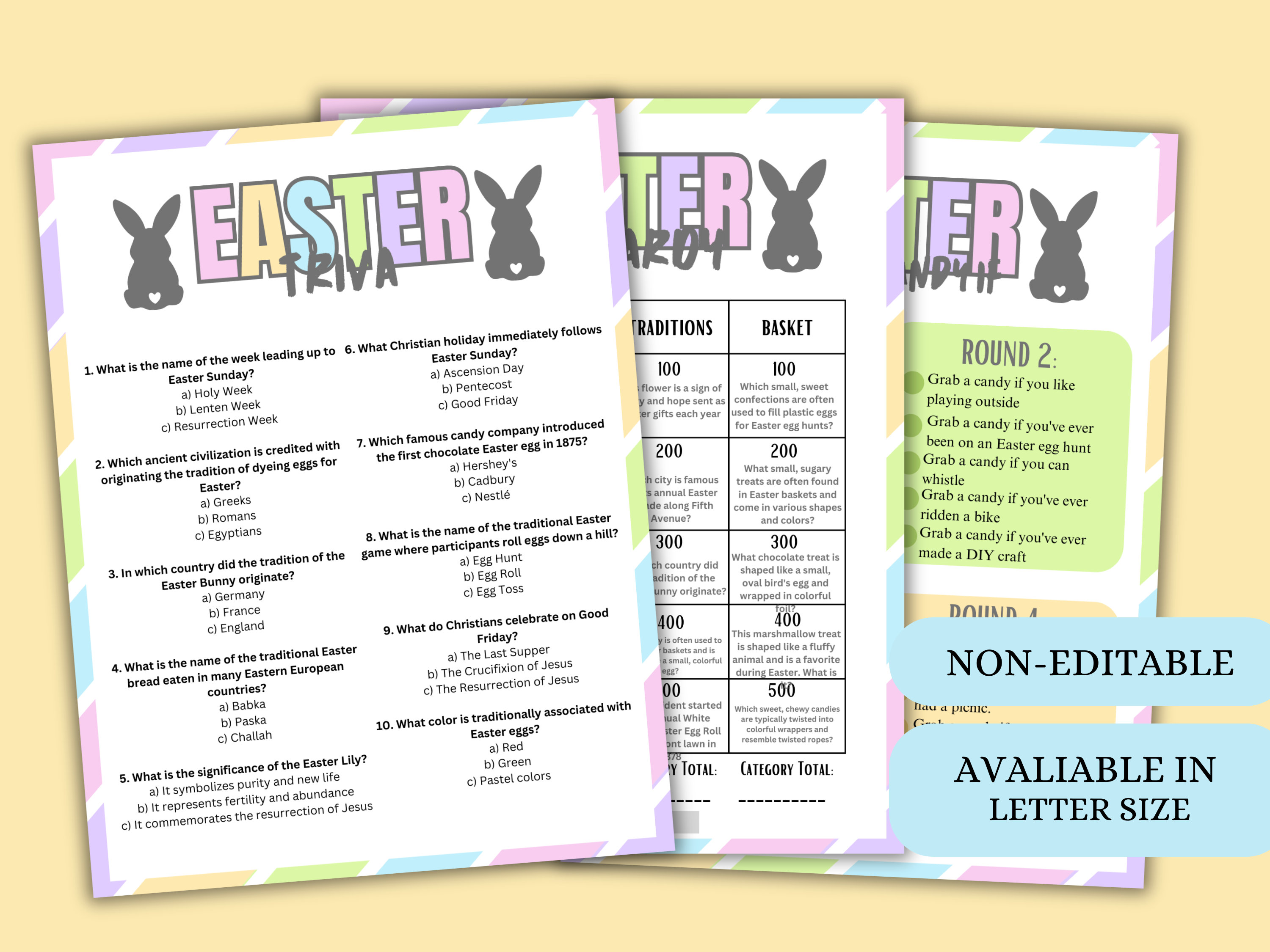 Easter Games Bundle Printable, Easter Activities, Easter Party Games ...