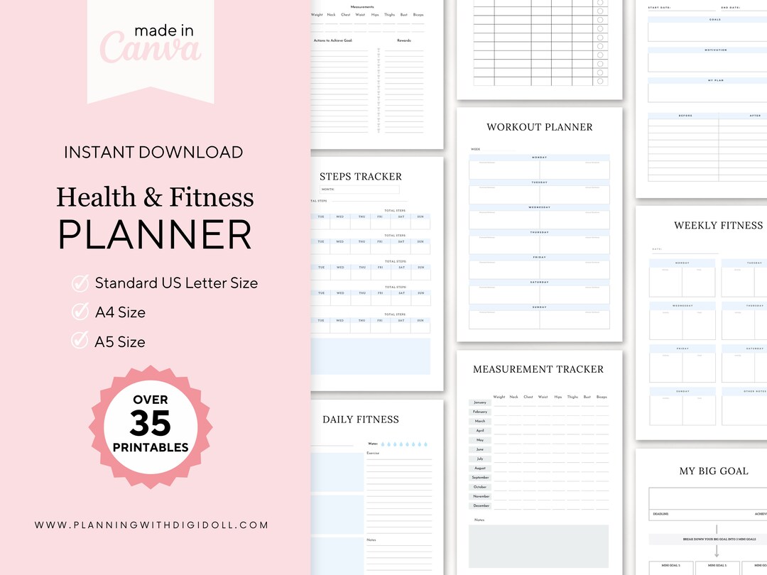 Digital Fitness Planner, Goodnotes Fitness Planner, Fitness Journal ...