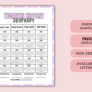 Women's History Month Trivia, Famous Women Trivia, March 8th Trivia ...