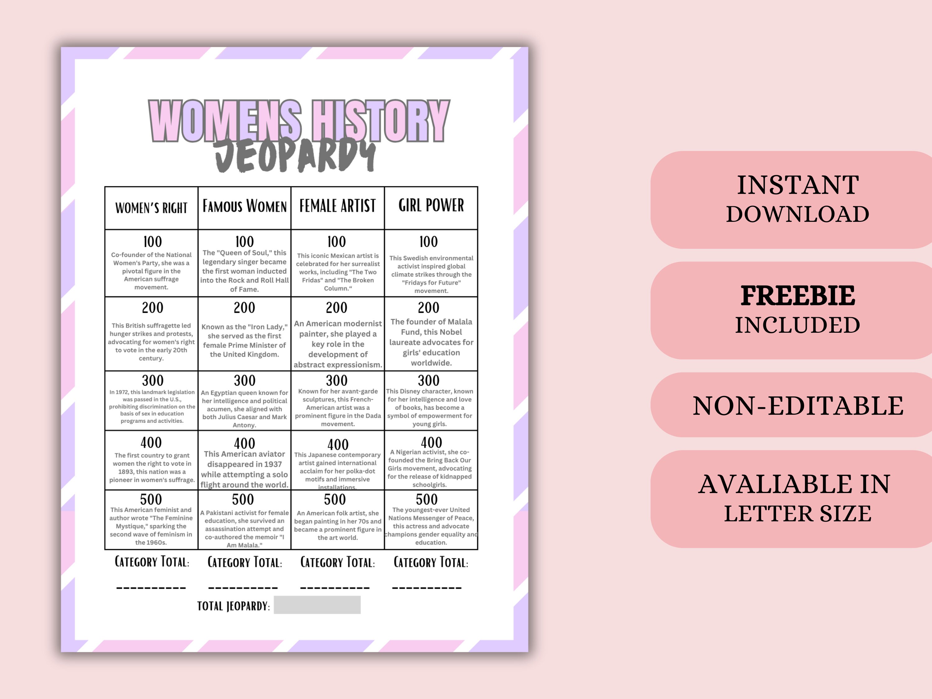 Women's History Month Trivia, Famous Women Trivia, March 8th Trivia ...