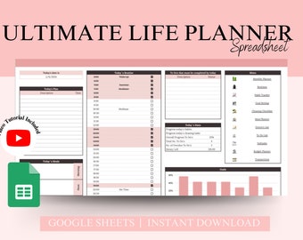 Life Planner Bundle Digital Template Google Sheets, ADHD Digital ...