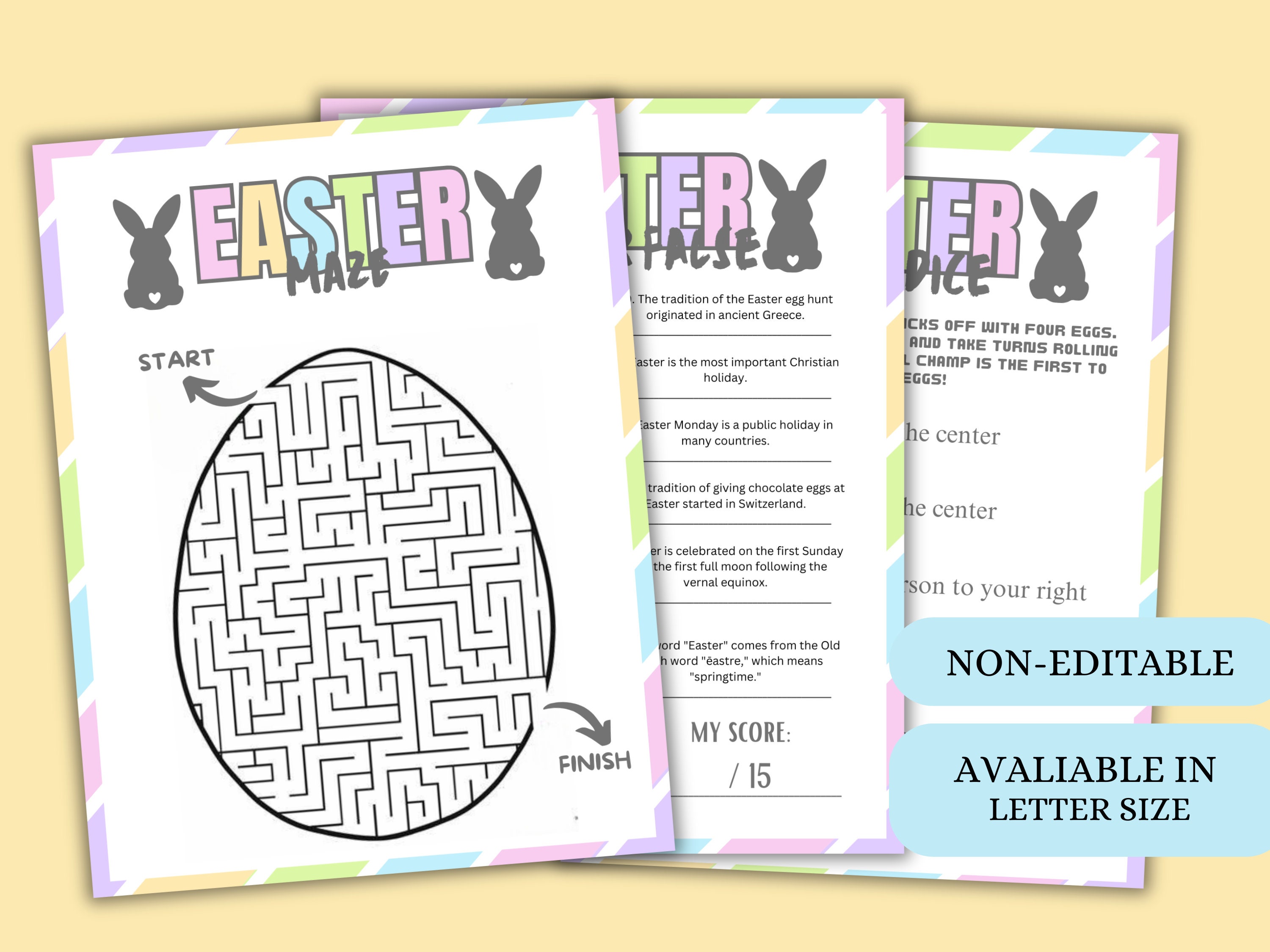 Easter Games Bundle Printable, Easter Activities, Easter Party Games ...