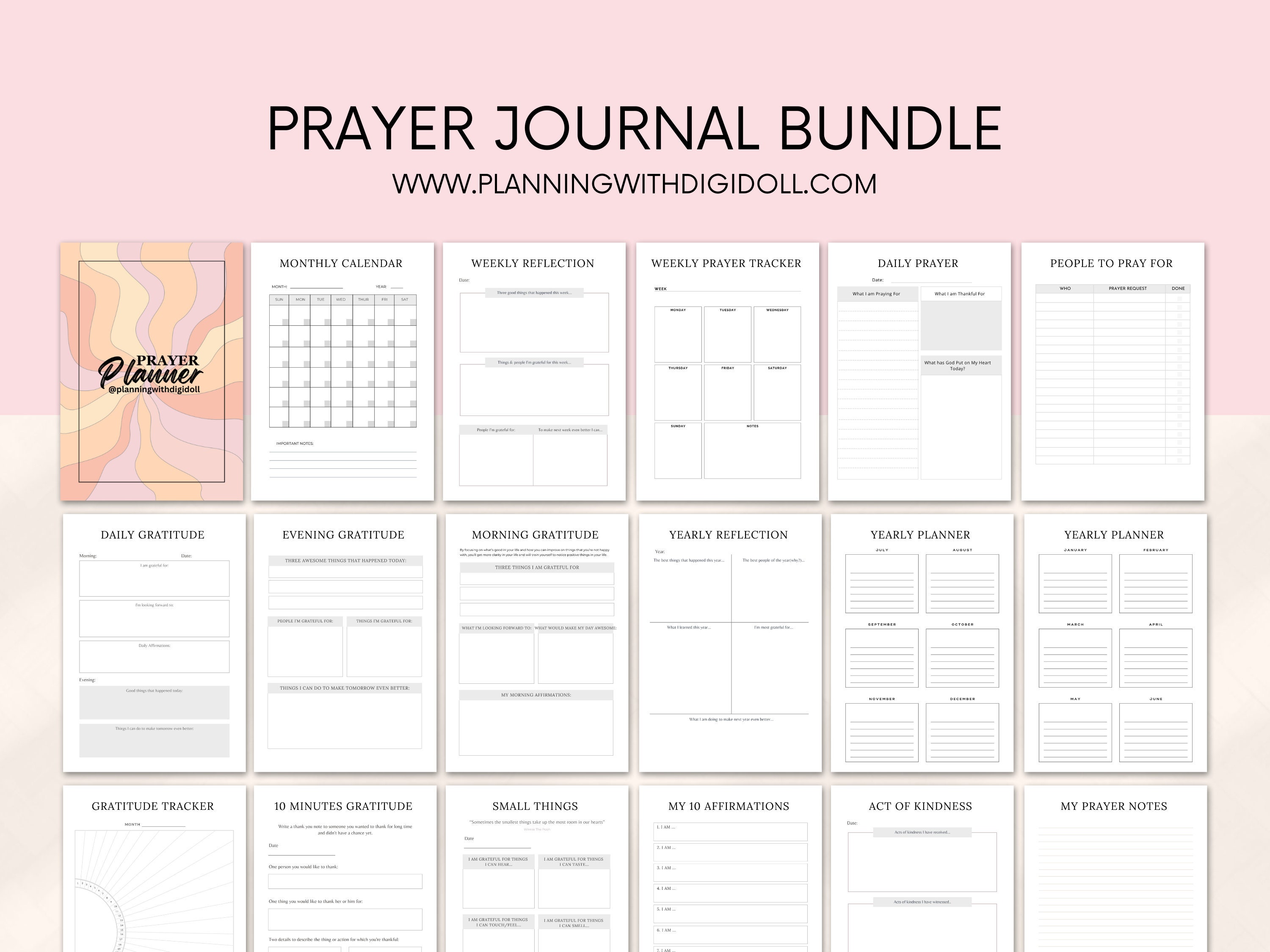 Prayer Journal Printable | Bible Study Guide | Gratitude Journal ...