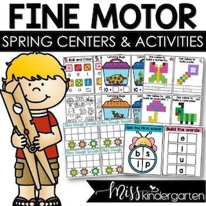 Spring Kindergarten Activity Centers | Fine Motor Skills - Etsy