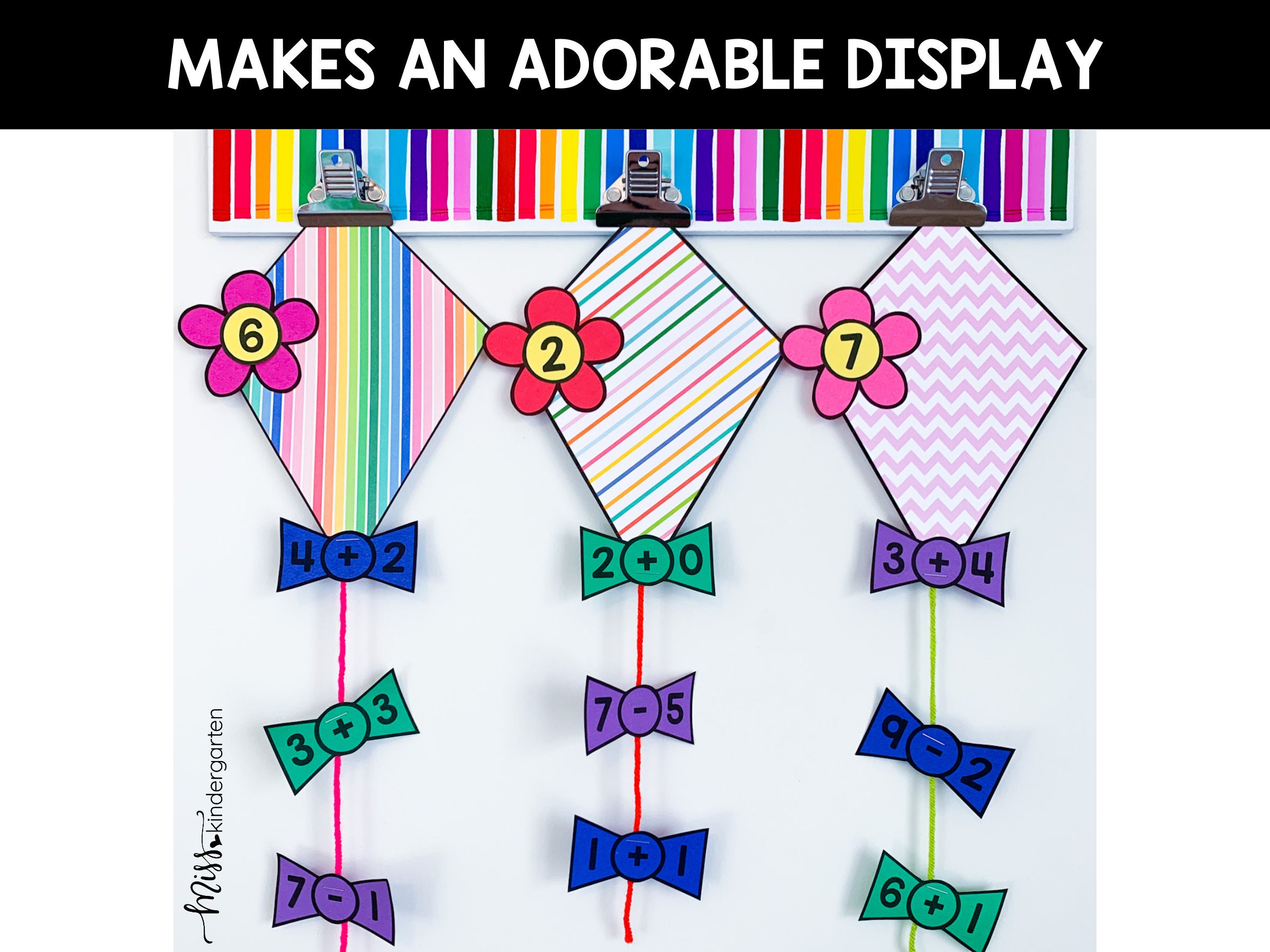 Printable Spring Kite Math Craft | Addition and Subtraction Activity - Etsy