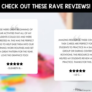 Printable Back to School Kindergarten Centers Low Prep Center ...