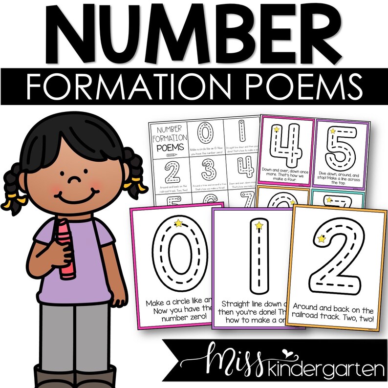 Kindergarten Math Number Sense Printable Activities Number Poems ...