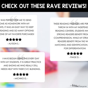 CVC Words Decodable Readers Kindergarten Word Family Fluency Reading ...