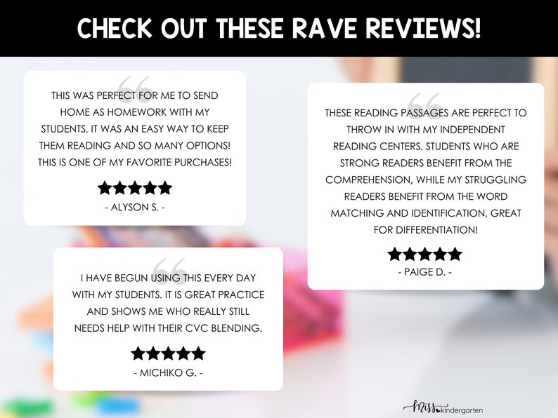 CVC Words Decodable Readers Kindergarten Word Family Fluency Reading ...