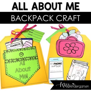 Printable All About Me Backpack Craft - Etsy