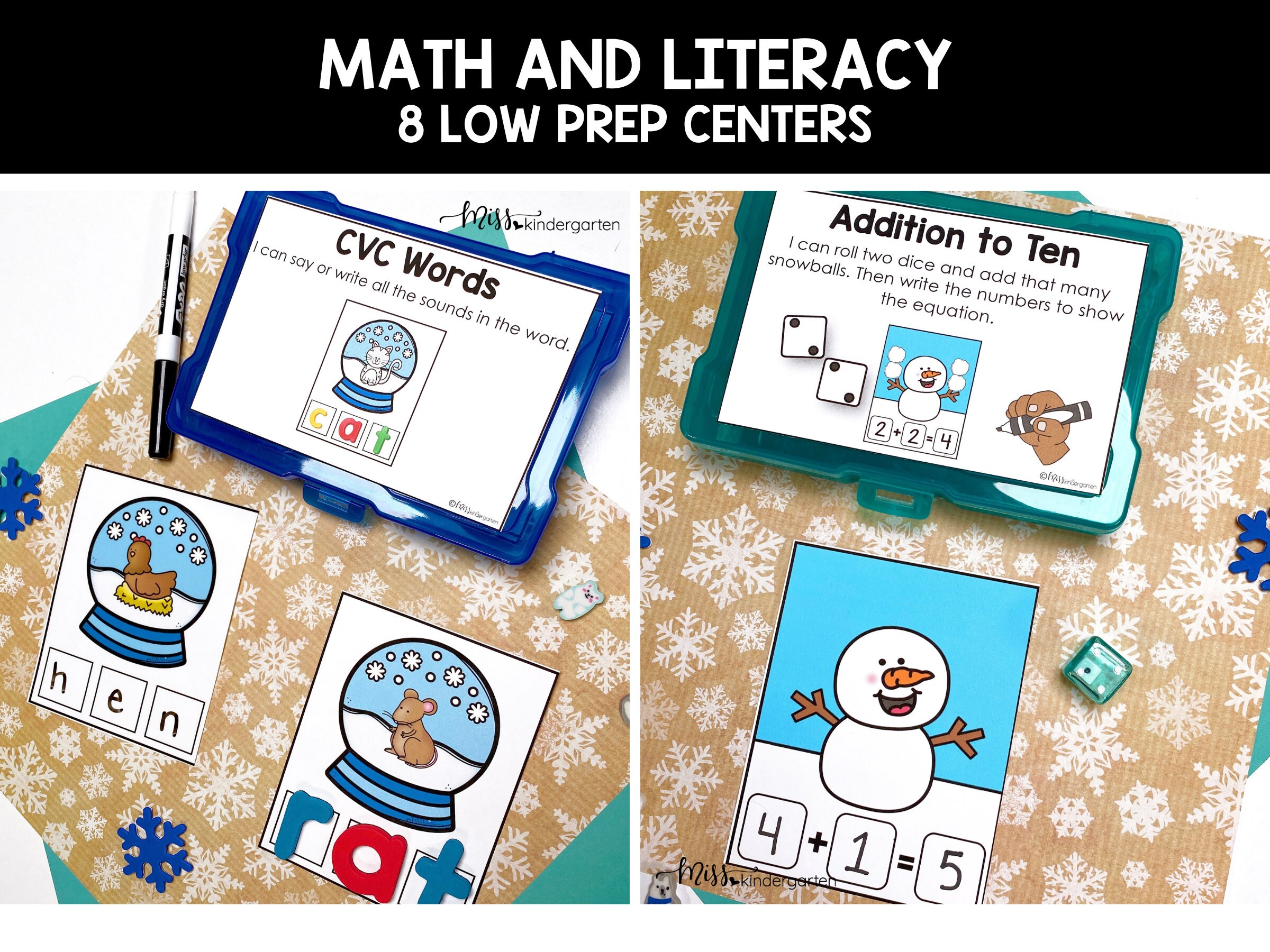 Printable January Low Prep Centers | Kindergarten Activity Centers - Etsy