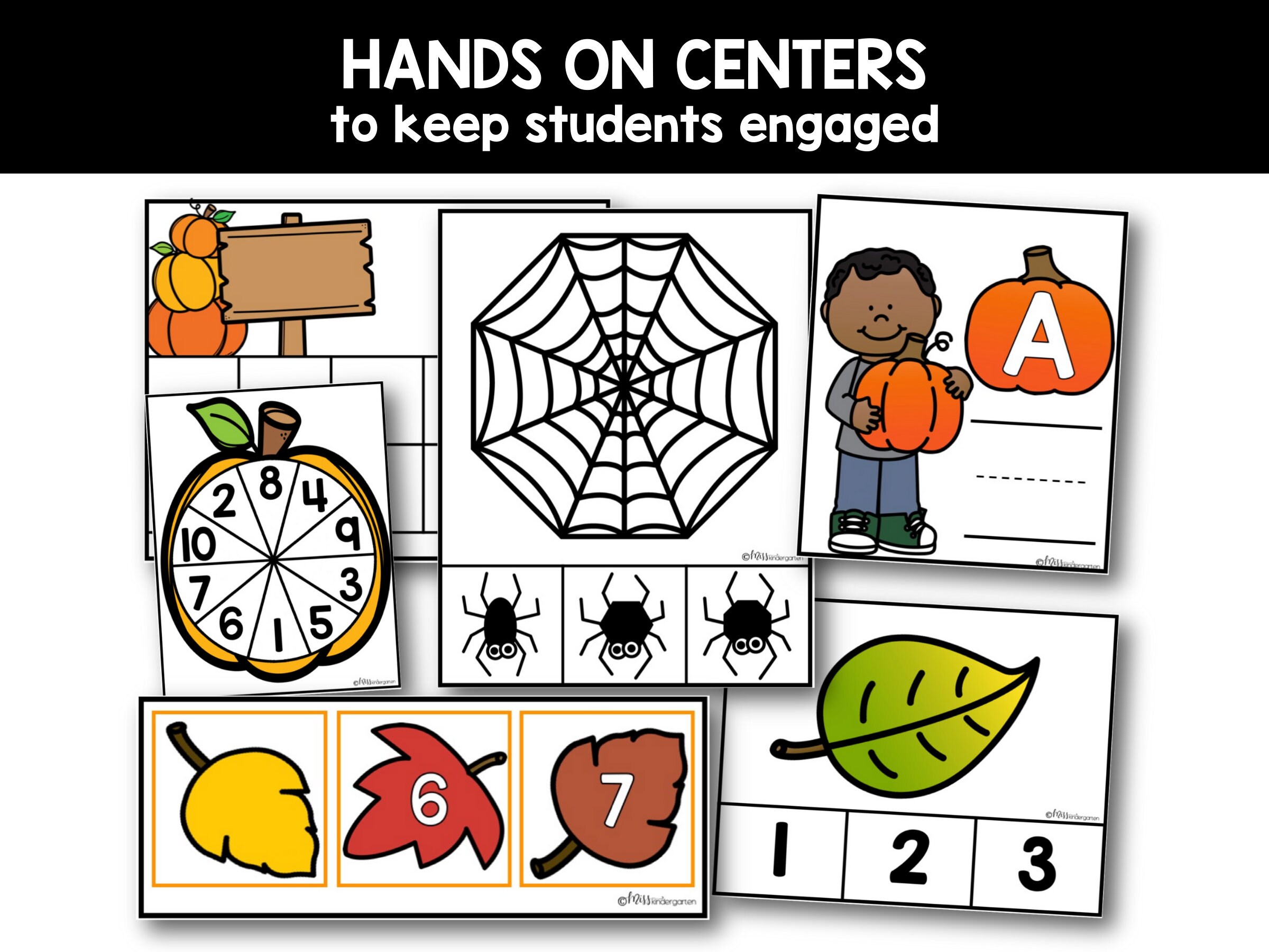 Printable October Low Prep Centers | Kindergarten Activity Centers - Etsy