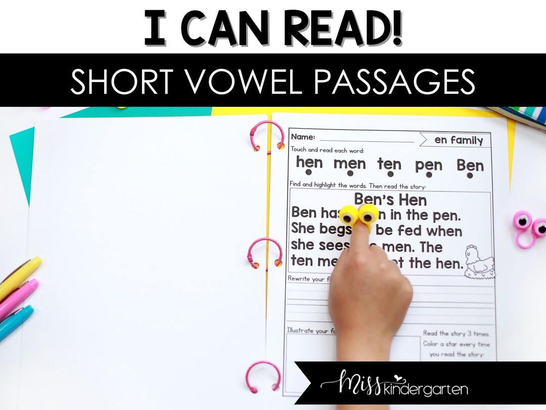 CVC Words Decodable Readers Kindergarten Word Family Fluency Reading ...