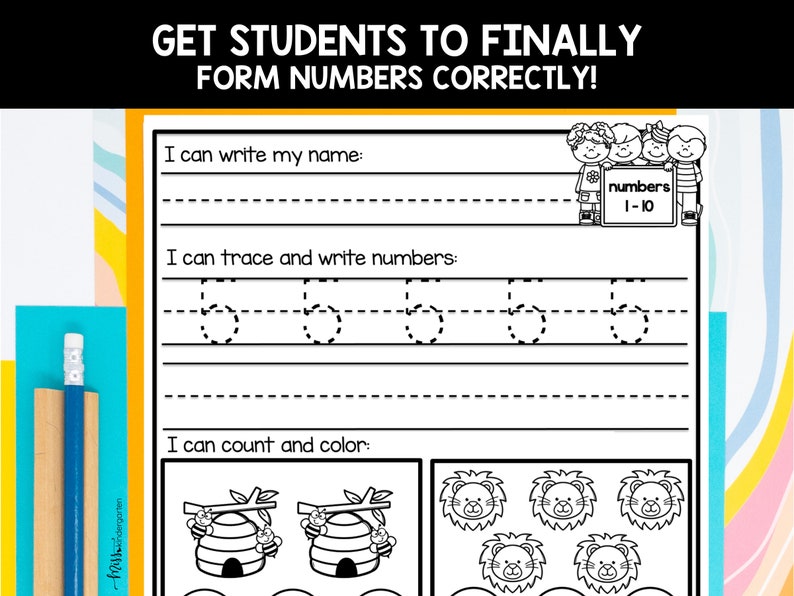 Kindergarten Math Number Sense Printable Activities Writing Numbers 1 ...