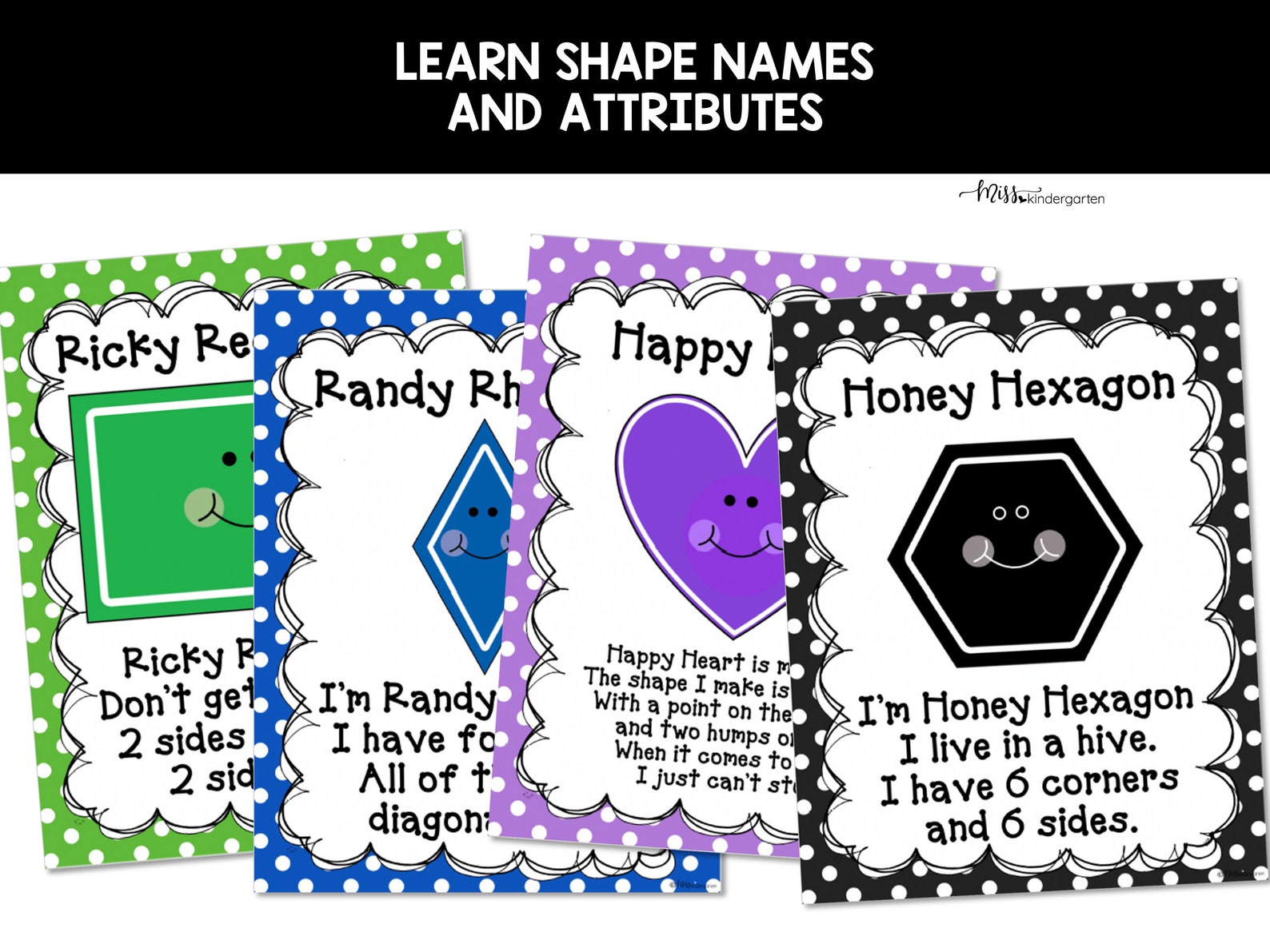 2D Shapes Posters and Rhymes | Kindergarten Math Printable Activities ...