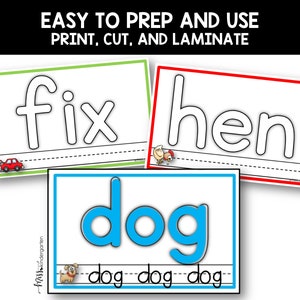 Printable Fine Motor CVC Words Playdough Mats Short Vowel Words - Etsy