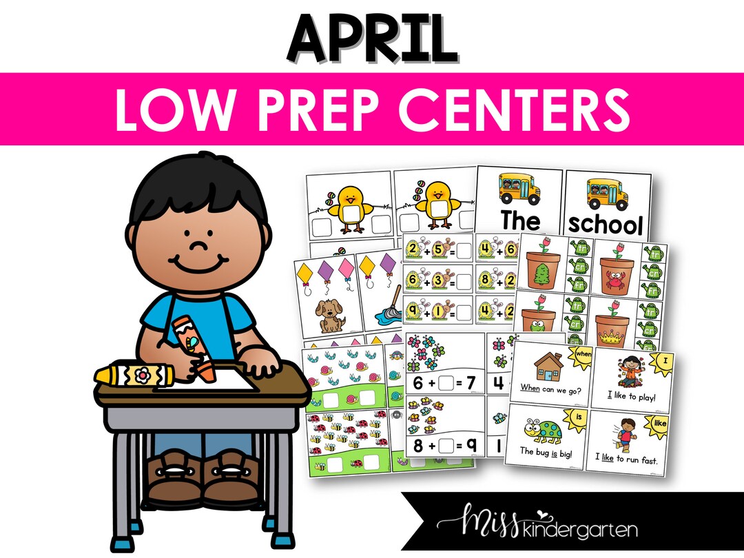 Printable Kindergarten Activities April Kindergarten Centers Easy to ...